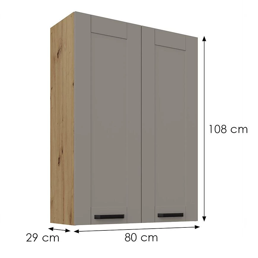 Luna glineno sivi/zanatski kuhinjski ormaric 80G-108 2F