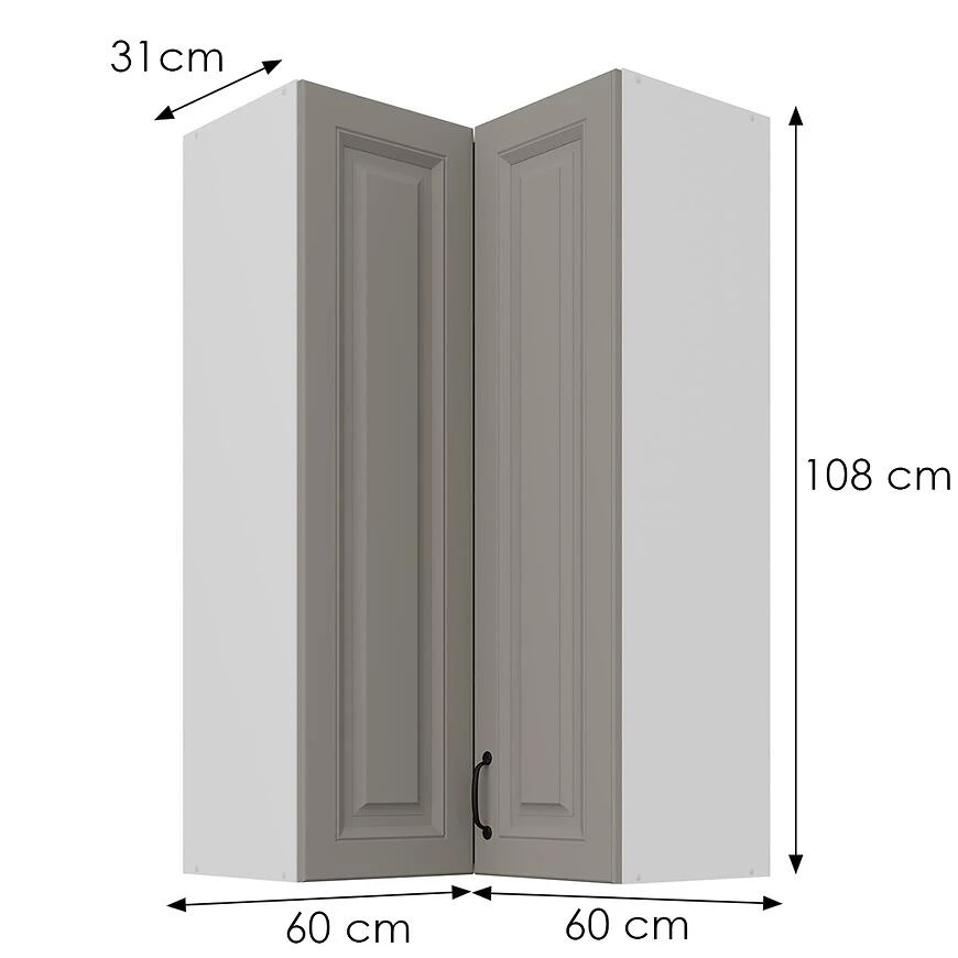 Stilo kuhinjski ormaric glineno sivo/belo 60x60 GN-108 2F (90°)