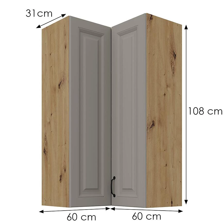 Stilo glineno sivi/zanatski kuhinjski element 60k60 GN-108 2F (90°)