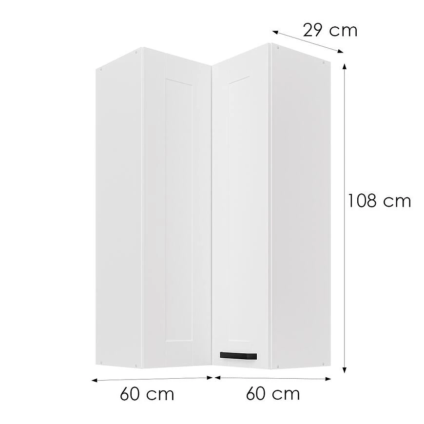 Luna kuhinjski ormaric mat bela/bela 60x60 GN-108 2F (90°)