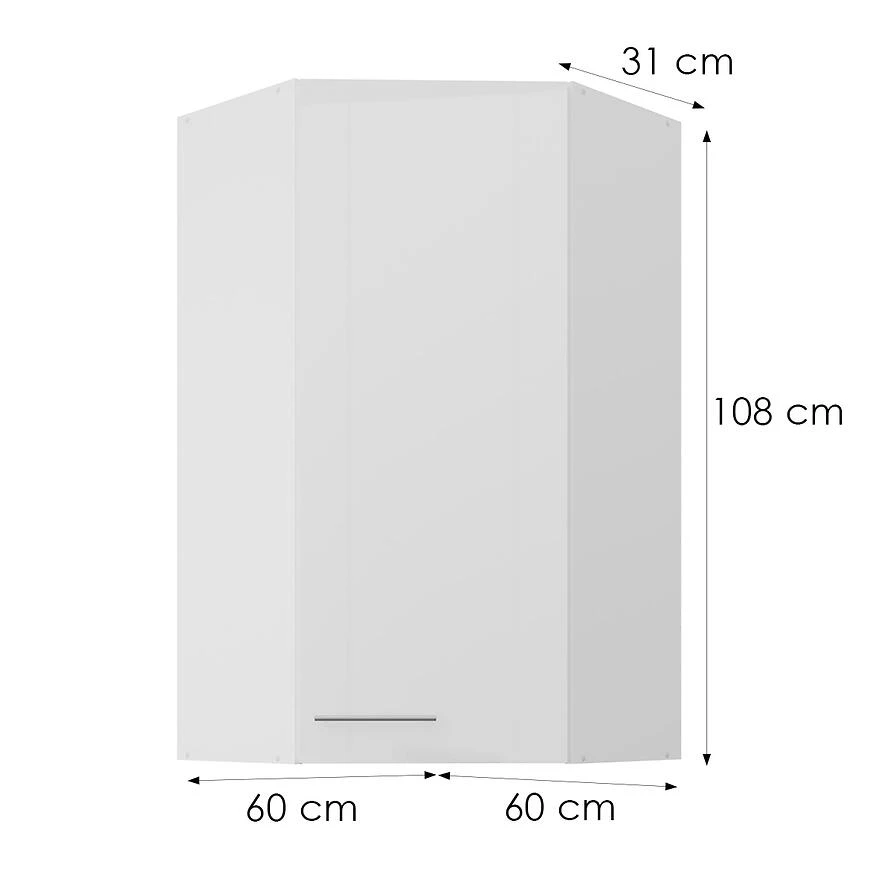 Lara kuhinjski ormaric beli 60x60 GN-108 1F (45°)