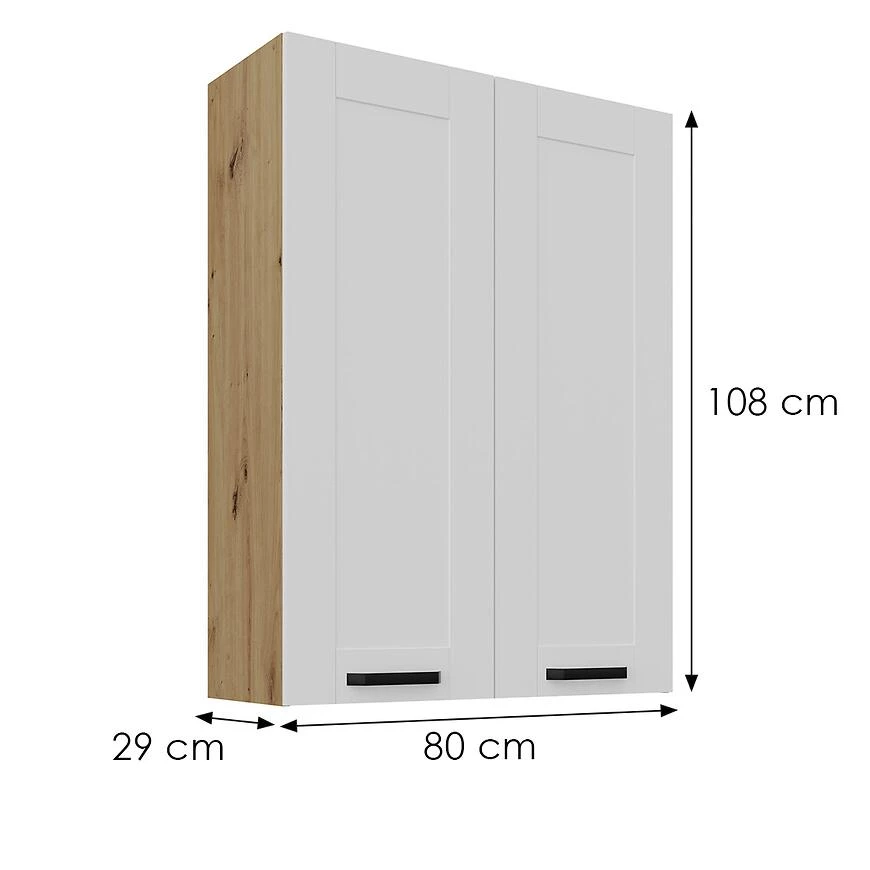Luna kuhinjski ormaric mat bela/artisan 80G-108 2F