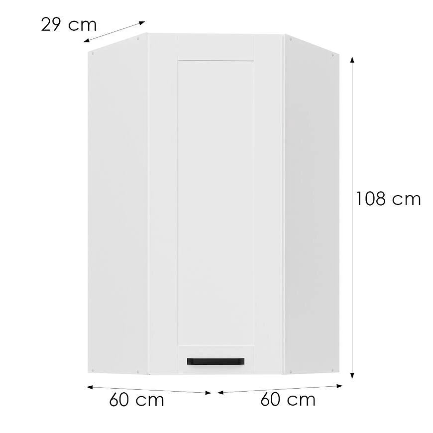 Luna kuhinjski ormaric mat bela/bela 60x60 GN-108 1F (45°)