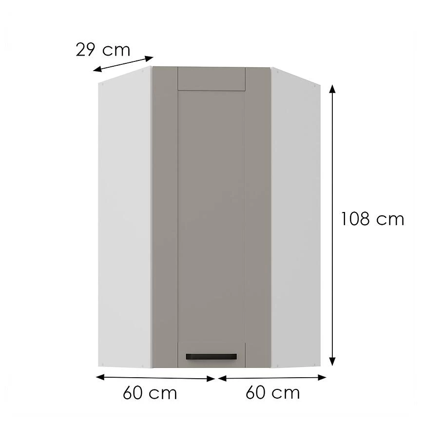 Luna kuhinjski ormaric glineno sivo/belo 60x60 GN-108 1F (45°)