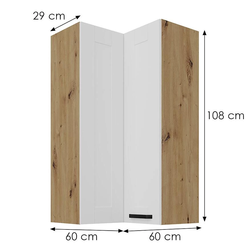 Luna kuhinjski ormaric mat bela/artisan 60x60 GN-108 2F (90°)
