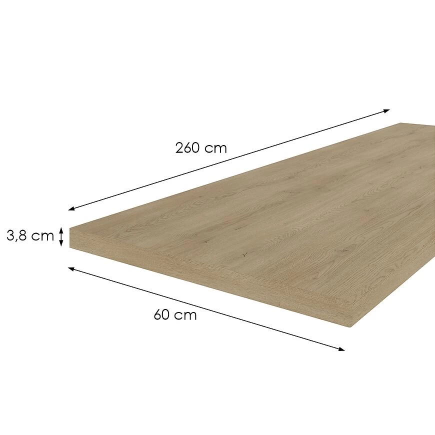 Radna ploca od hrasta Kremona 260 cm/38 mm