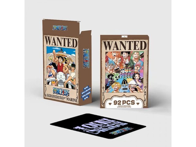 One Piece WANTED Anime set 92 pcs (Karte i stikeri)