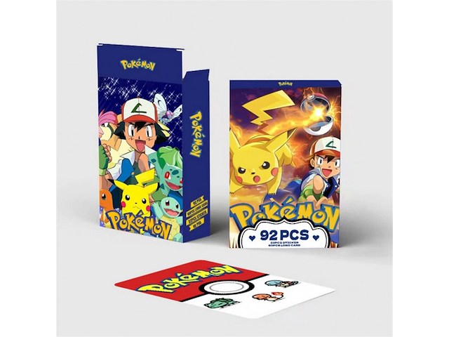 Pokemon set 92 pcs. (Karte 60 kom i 32 stikera)