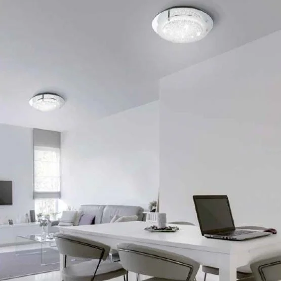 Mantra Crystal Led plafonska lampa led 12W 1200lm 4000K prečnik 28cm hrom