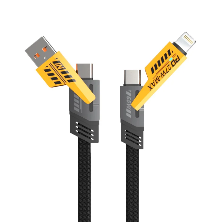 USB kabel 4u1, USB-A/USB-C/Lightning,PD65W