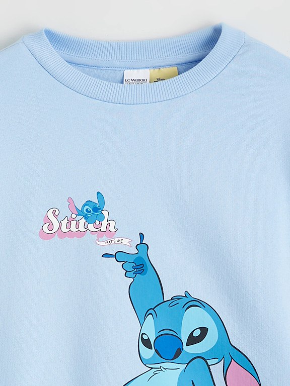 LCW Kids Debela Dukserica Sa Štampom Stitch Za Devojčice