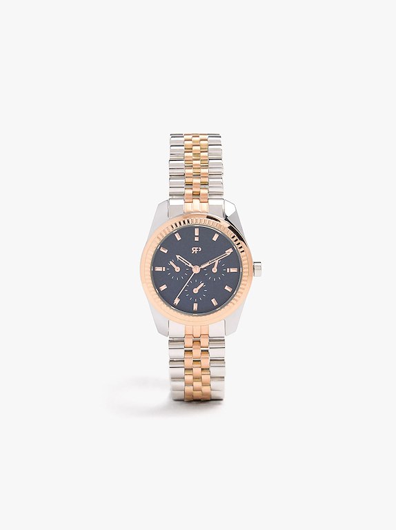 BICOLOR WATCH WITH STAINLESS STEEL BRACELET