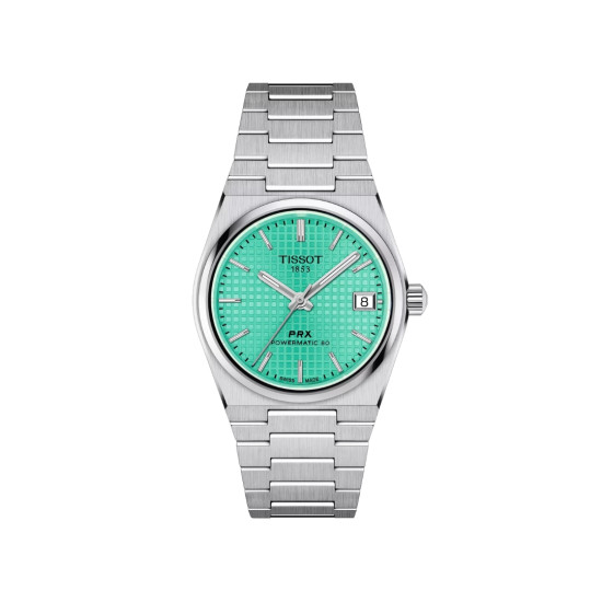 TISSOT T1372071109101 PRX 35 mm POWERMATIC 80 Turquoise dial 10ATM
