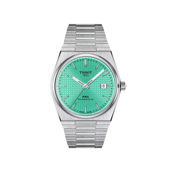 TISSOT T1374071109101 PRX 40mm POWERMATIC 80 Turquoise dial 10ATM