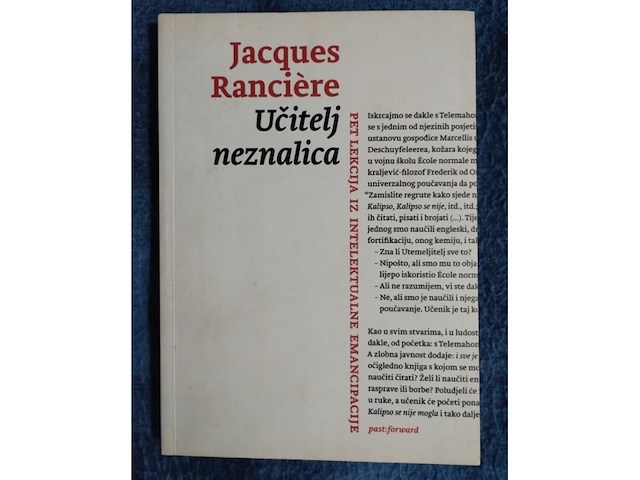 Jacques Ranciere UČITELJ NEZNALICA