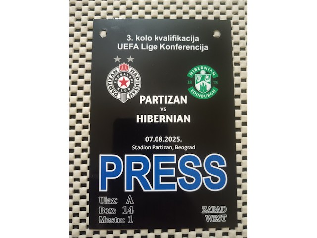 Partizan-Hibernian 7.8.2025 PRESS