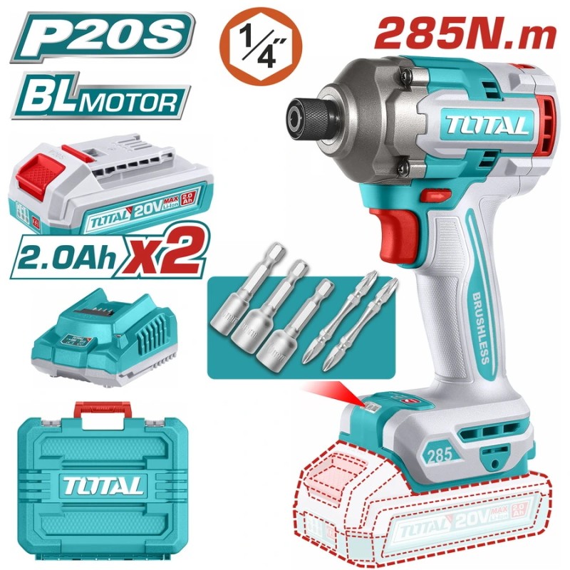 Akumulatorski udarni odvijač 285Nm TOTAL TIRLI2028E