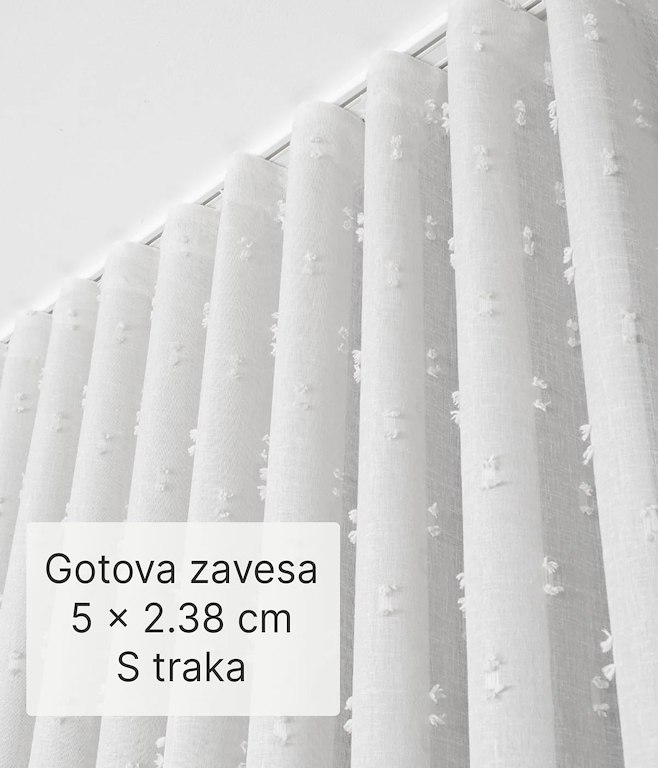 Gotov zavesa Perla u toplo beloj boji