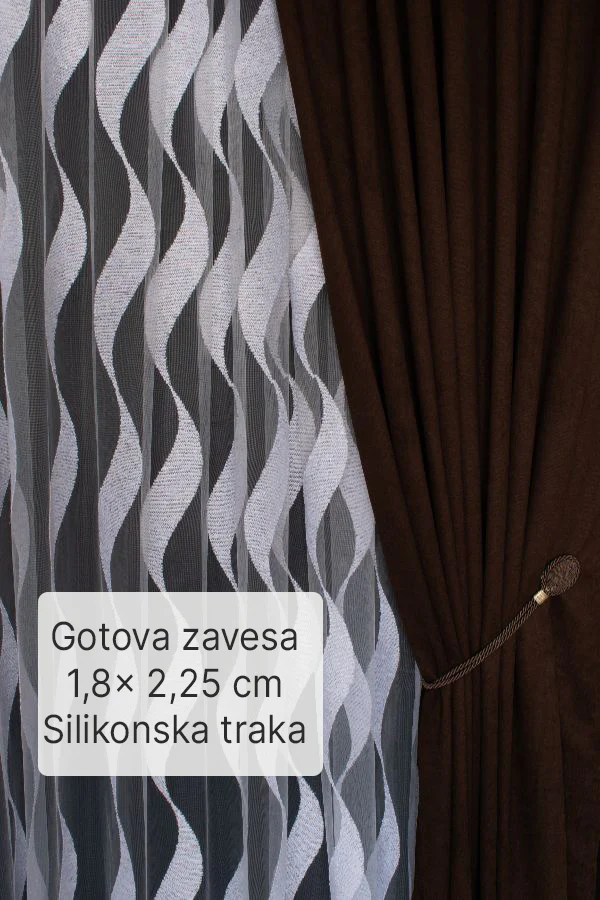Gotova zavesa Lejla u beloj boji