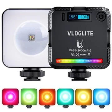 VLOGLITE W-S6 FULL COLOR RGB LED PHOTOGARPHY LIGHT CAMERA LIGHT SUNSET ATMOSPHERE LAMP MAGNETIC MINI FILL LIGHT