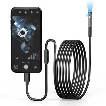WATERPROOF 8MM ENDOSCOPE CAMERA FOR IPHONE, IPAD, SMARTPHONES, TABLET - 1M