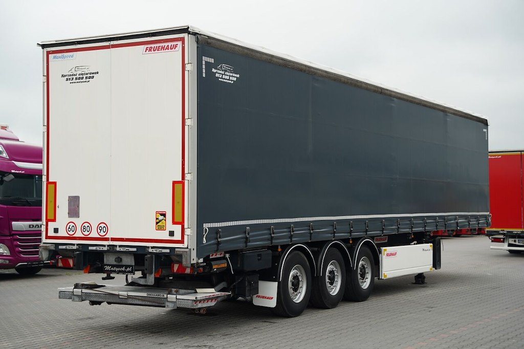 Fruehauf FIRANKA / STANDARD / WINDA  2 000 kg / MOCNA PODŁOGA SZYNA DESKA poluprikolica sa kliznom ceradom