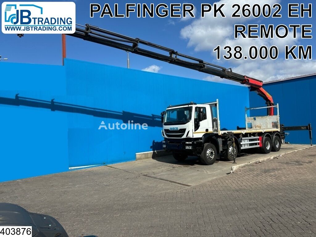 IVECO X-Way 360 8x4, EURO 6, Palfinger, Remote, Steel suspenion kamion s ravnom platformom