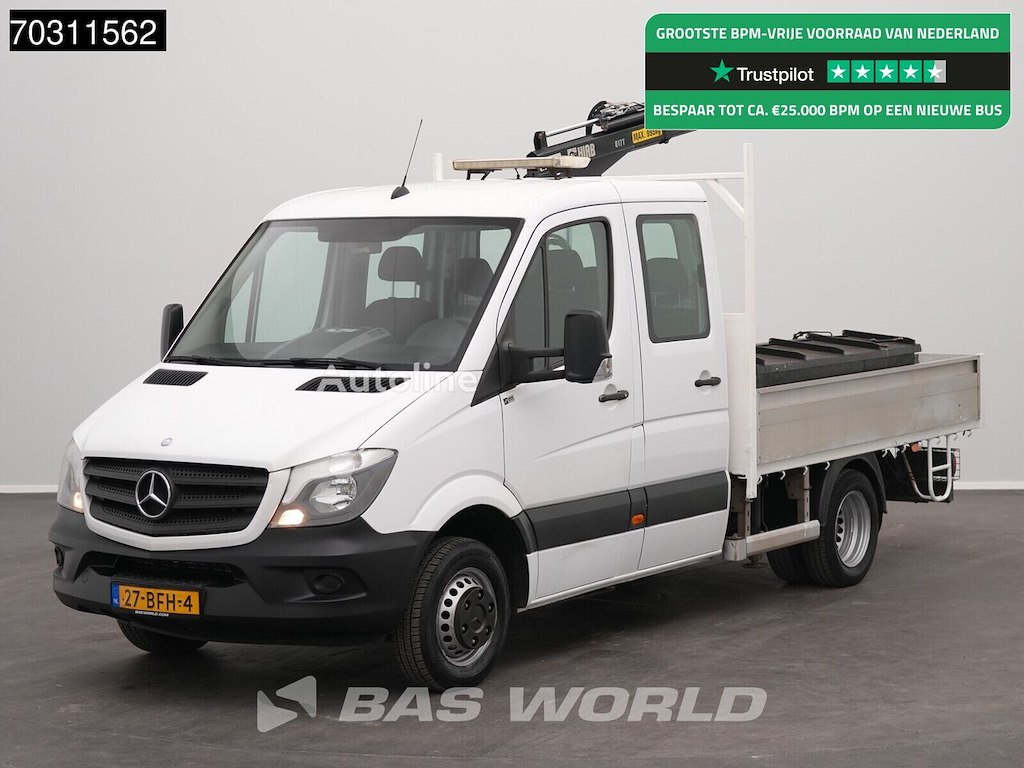 Mercedes-Benz Sprinter 513 CDI Automaat Kraanwagen HIAB 017T Dubbellucht Trekh kamion s ravnom platformom
