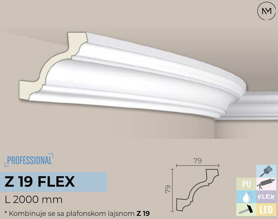 Plafonska lajsna Z 19 FLEX