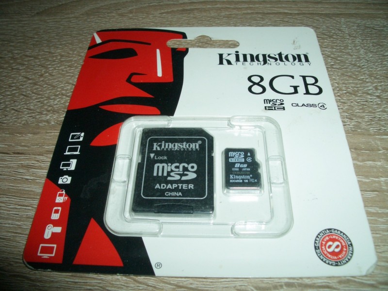 Kingston Micro SD 8GB Class 4 +SD adapter