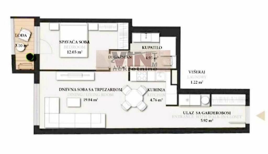 Dvosoban stan, Beograd - Autokomanda | Prodaja · 53m² · 215.000€