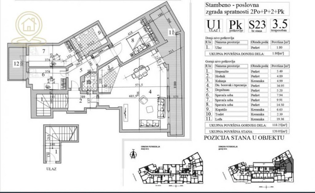 Troiposoban stan, Novi Sad | Prodaja · 120m² · 324.106€