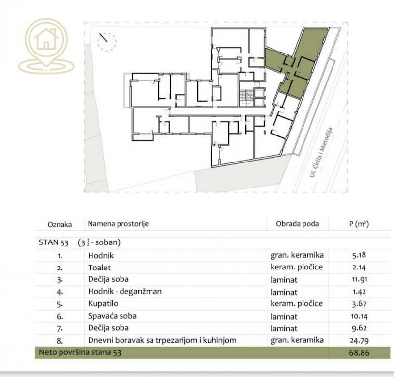 Troiposoban stan, Niš - Filozofski fakultet | Prodaja · 69m² · 172.150€