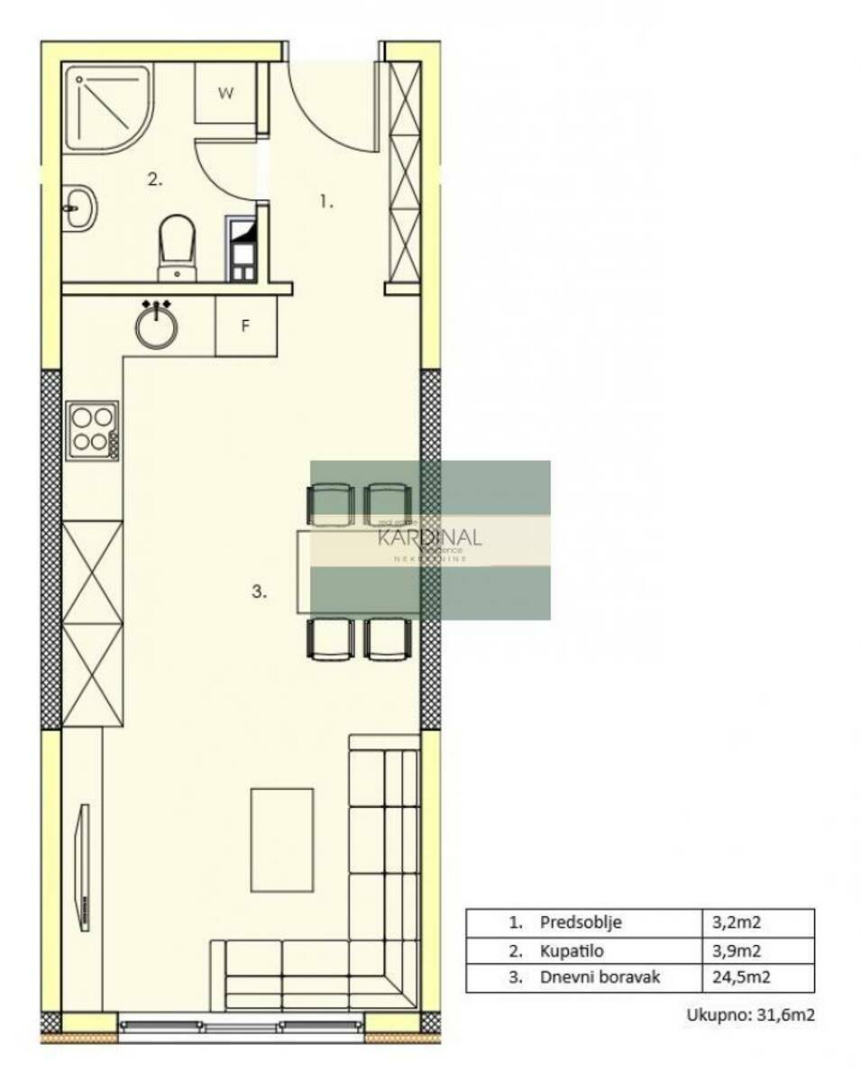 Garsonjera, Jagodina | Prodaja · 31m² · 42.660€