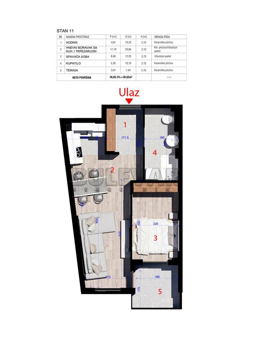 Dvosoban stan, Kragujevac - Aerodrom | Prodaja · 38m² · 75.890€