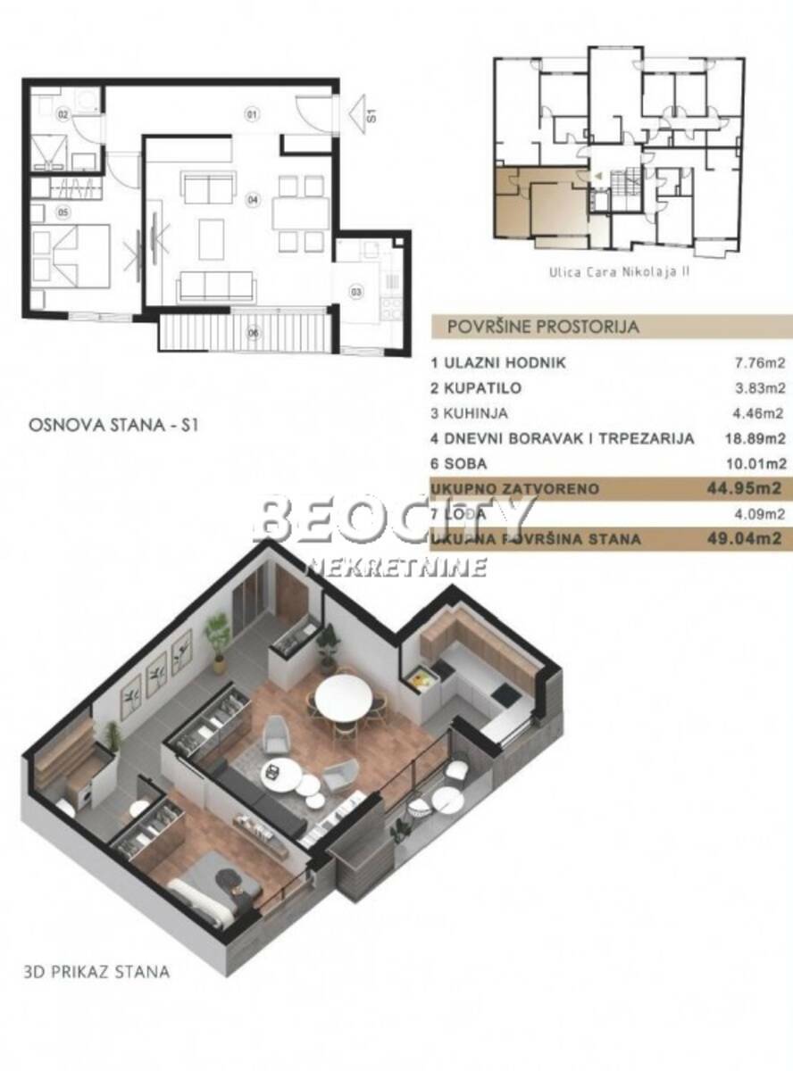 Dvosoban stan, Beograd - Vračar (centar) | Prodaja · 49m² · 245.000€