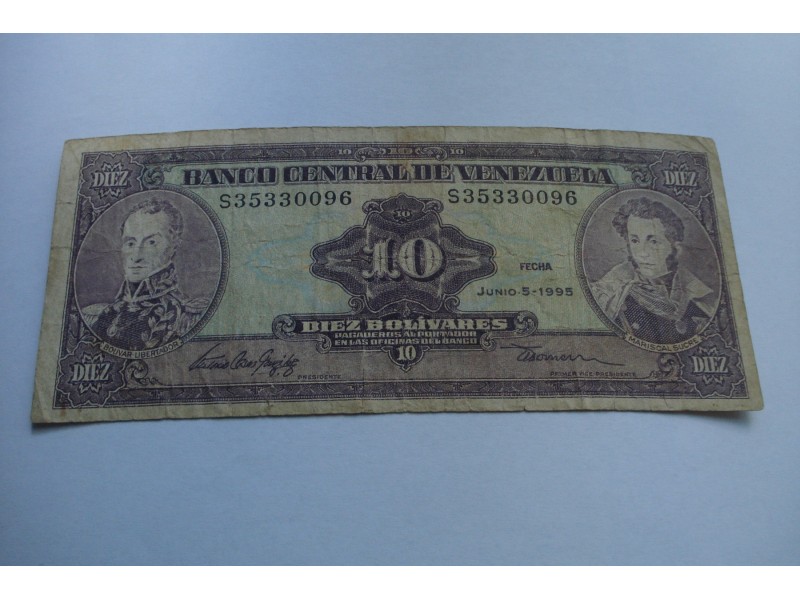 VENECUELA - 10 BOLIVARES -1995