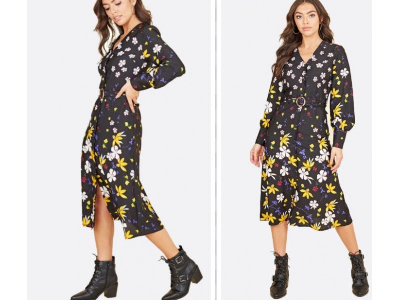 Influence floral print midi haljina 34 NOVO