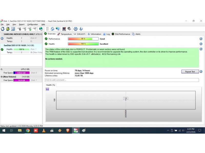 1.SanDisk M.2 SSD 16 Gb NGFF 2242 mSata