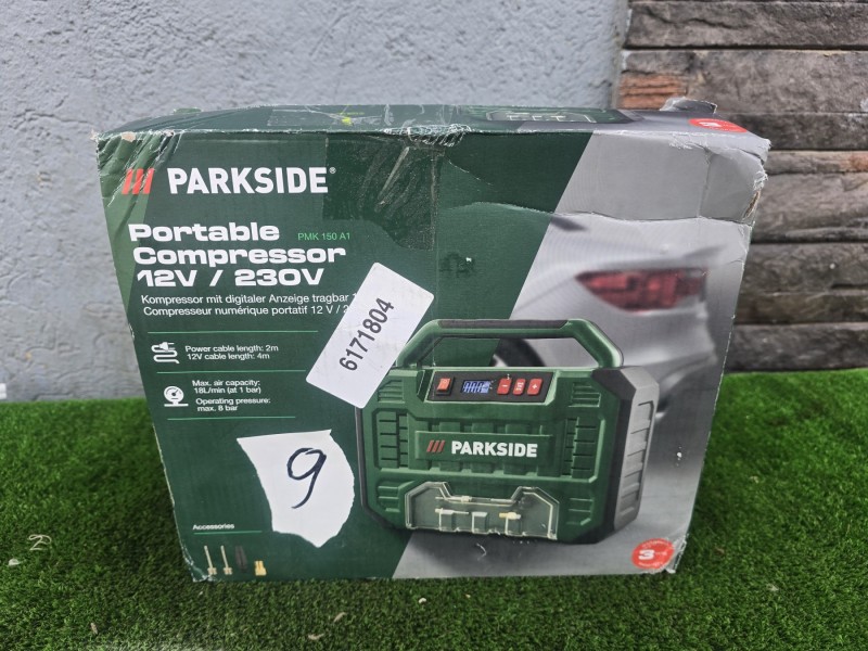 PARKSIDE PMK 150 A1 kompresor 12V 230V – digitalni – do