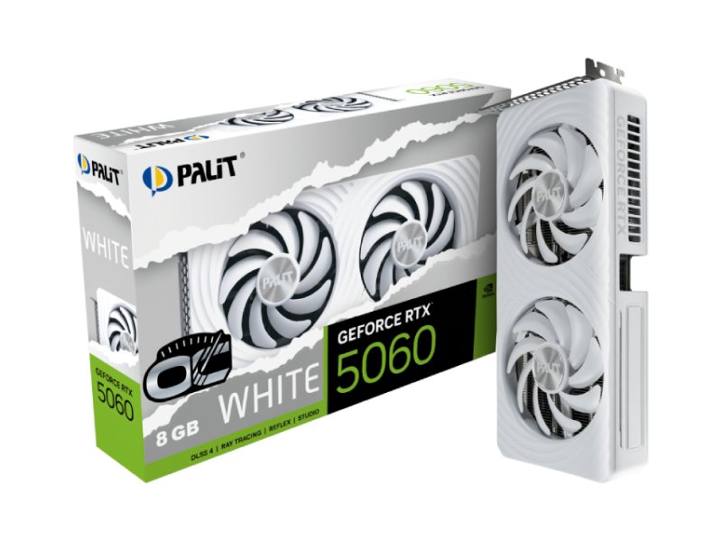 PALIT NVIDIA GEFORCE RTX 5060 8GB 128BIT RTX5060 WHITE OC 8GB GRAFIČKA KARTA