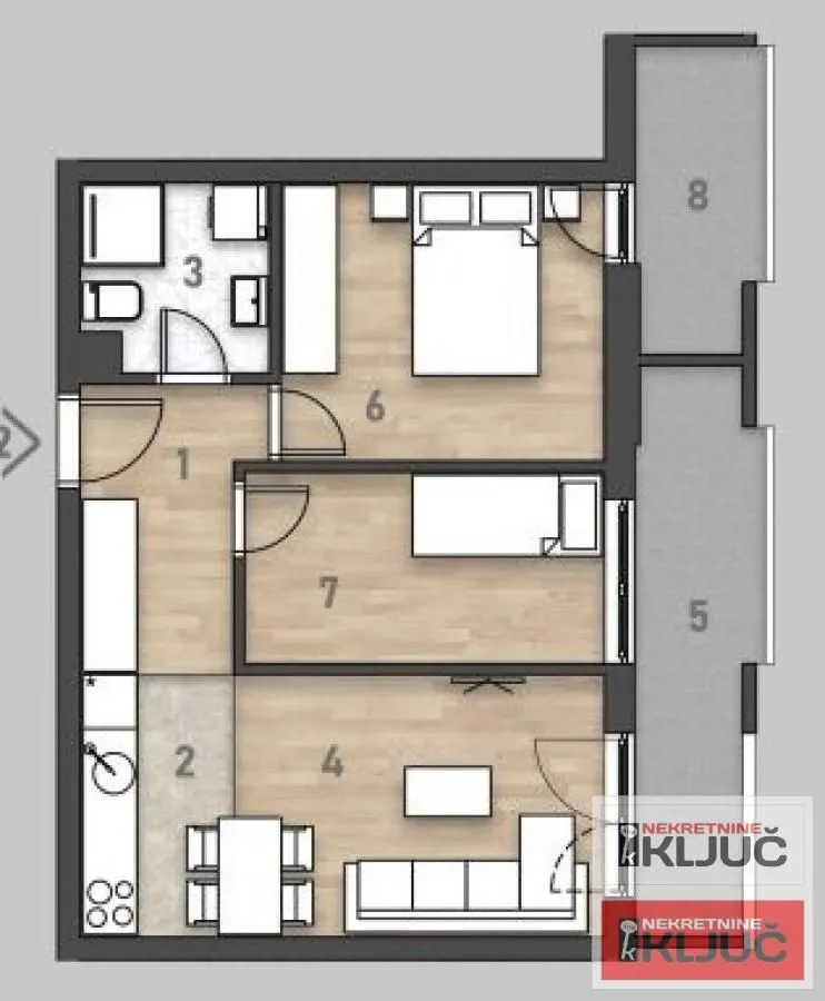 Prodaja, trosoban stan, 58m², Salajka, Novi Sad Sve Podlokacije