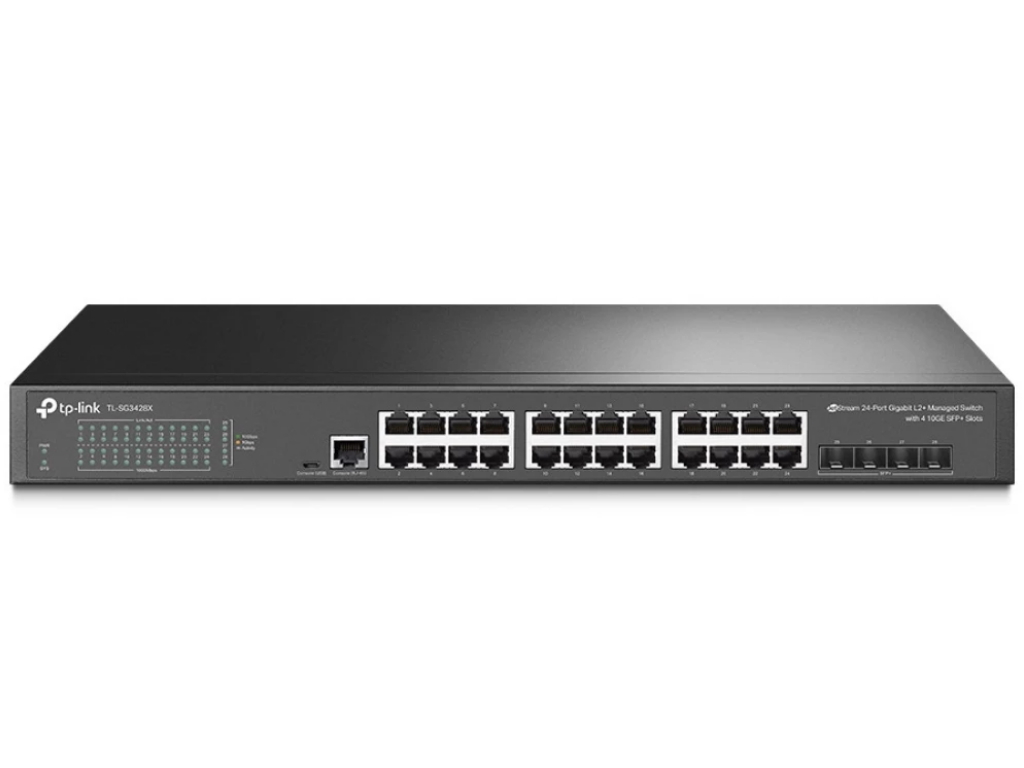 Switch TP-LINK TL-SG3428X Gigabit 24xGlan/4 10G SFP+/1 RJ45 Console Port/1 Micro-USB Console PortID: EK000577478