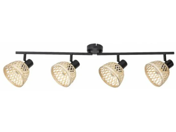 Rabalux Spot rasveta Rattan E14 4x MAX 15W mat crno (3136)