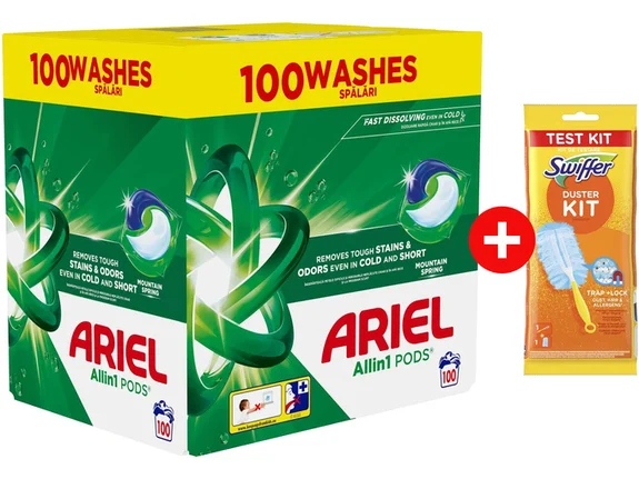 Ariel Kapsule za pranje veša 2x50 + Swiffer Duster Starter Kit + 1kom dopune