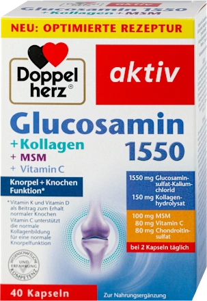 Doppelherz
aktiv Glucosamin 1550 + Kollagen + MSM + Vitamin C kapsule, 40 kom
Dodatak ishrani