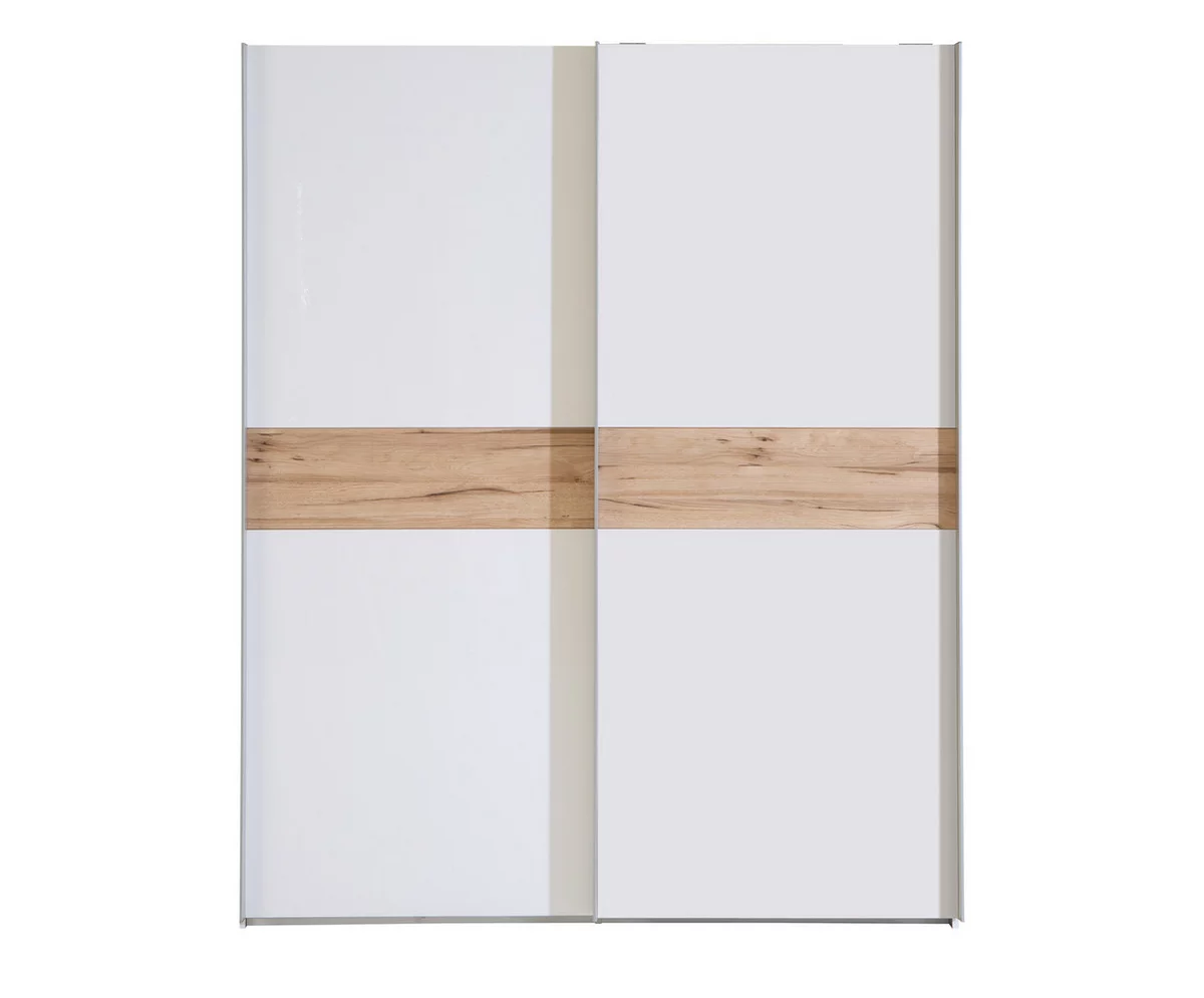 ORMAR - VISEĆA KLIZNA VRATA bela, boja hrasta 170,3/210,5/61,2 cm