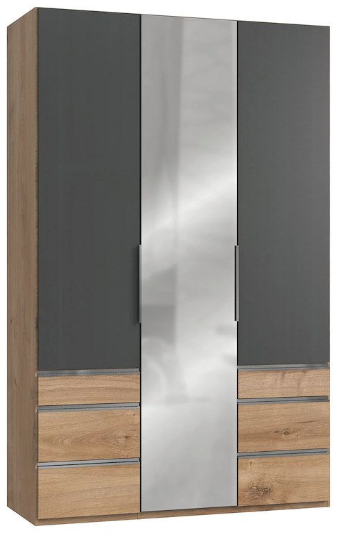 ORMAR SA KLASIČNIM VRATIMA grafitno siva, boja hrasta 150/236/58 cm