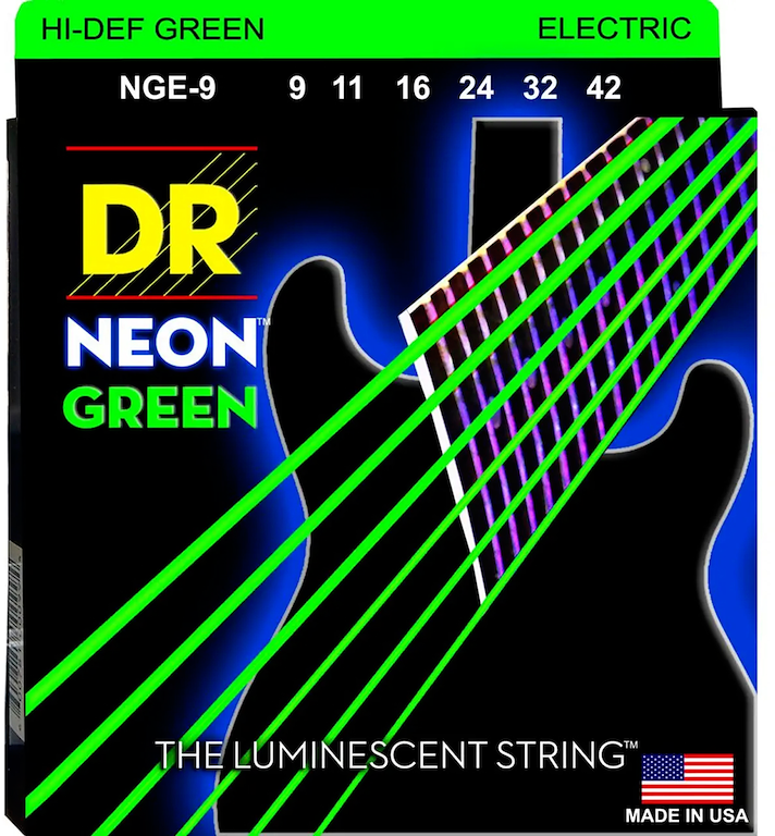 DR Hi-Def Neon NGE-9 Green žice za električnu gitaru 009-042