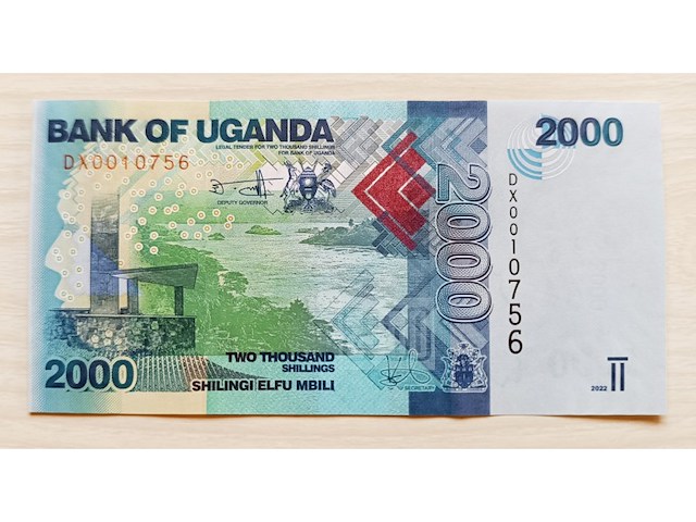Uganda 2000 shilings, 2022 godina. Unc